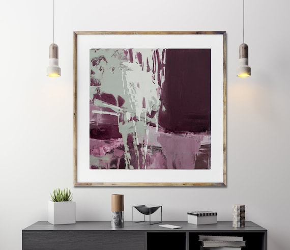 Printable Abstract Art Burgundy and Mint Art Instant | Etsy