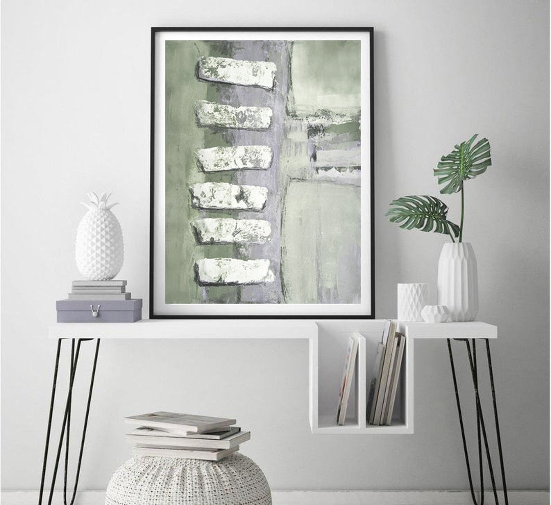 Printable Art, Art Poster, Green Gray Digital Download, Wall Decor ...
