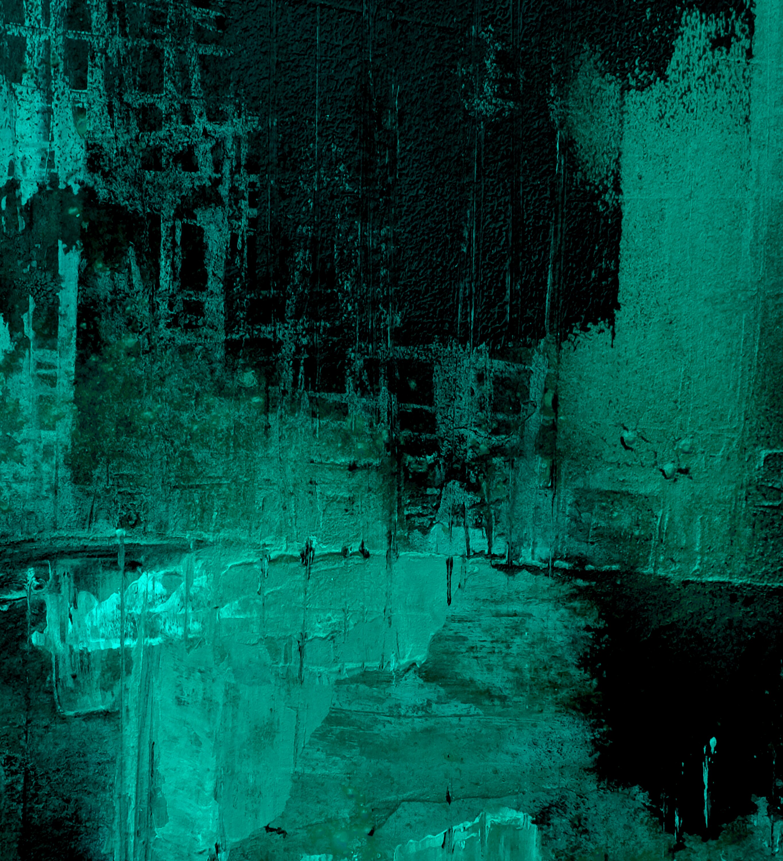 Teal Abstract Art Emerald Set of 2 Print Green Black Diptych - Etsy