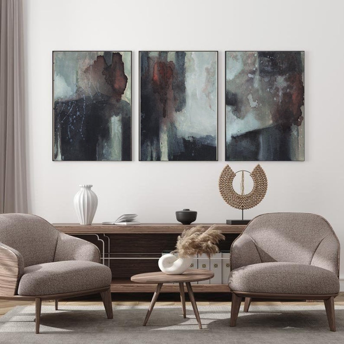 Triptych Wall Art Set of 3 Prints Digital Download Modern - Etsy