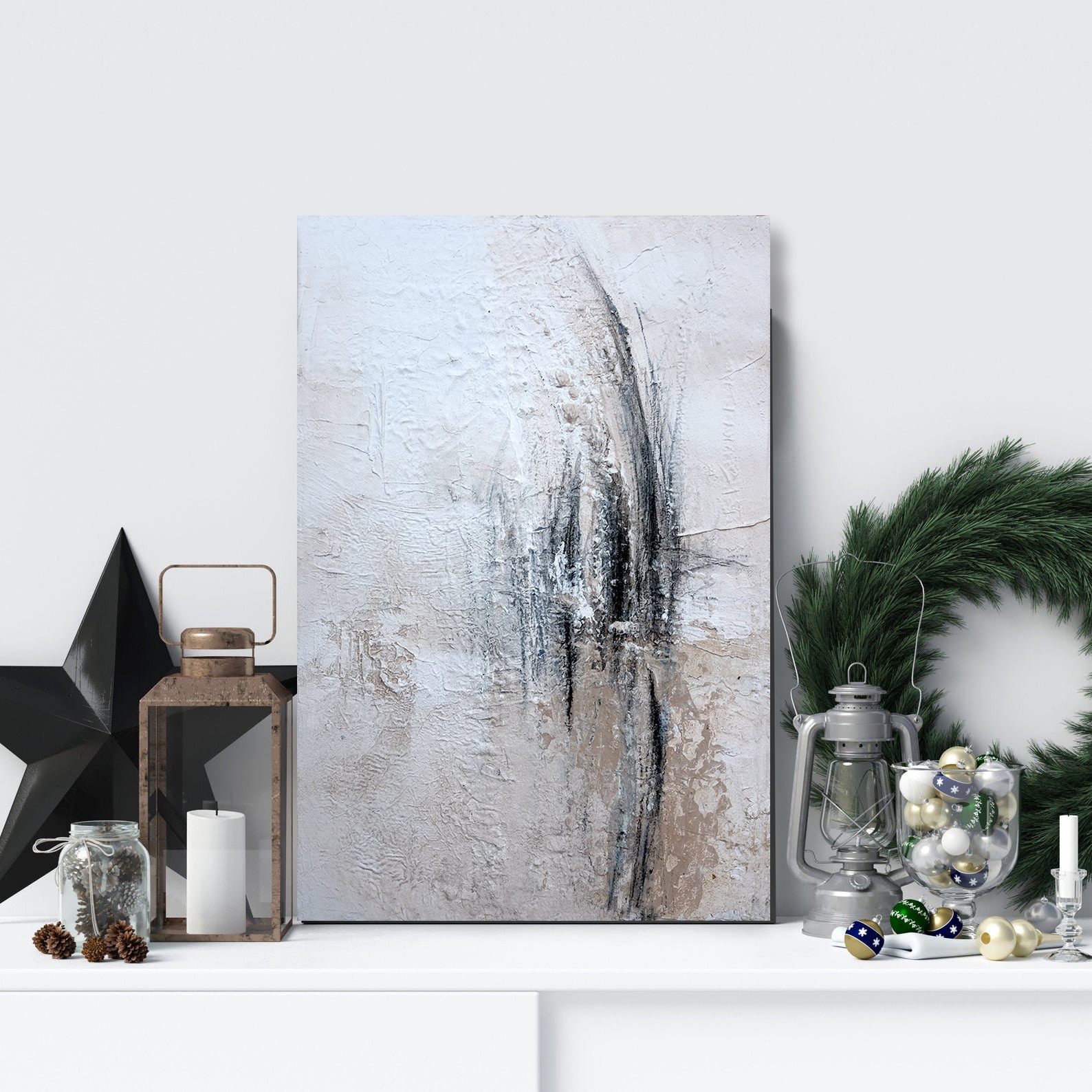 Abstract Painting Canvas Art White Painting Small | Etsy