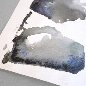 Original Painting, Original Ink Blue, Painting on Paper, Neutral Ink ...