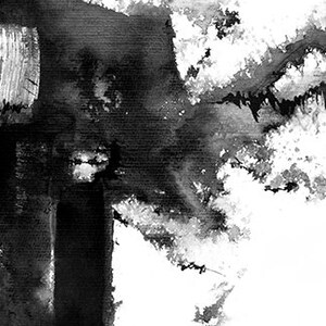 Black White Geometric Abstract Painting, Minimalist Art, Set of 2 Black ...
