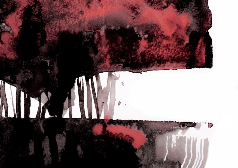Printable Abstract Large Art Prints Black Red Prints Simple | Etsy