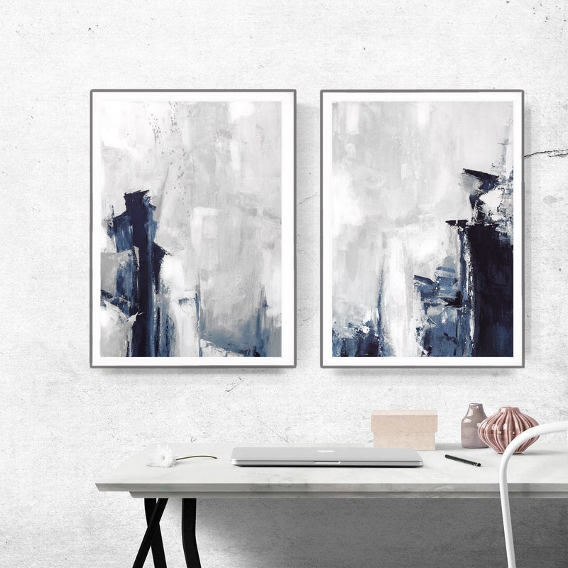 Grey Abstract Art - Etsy