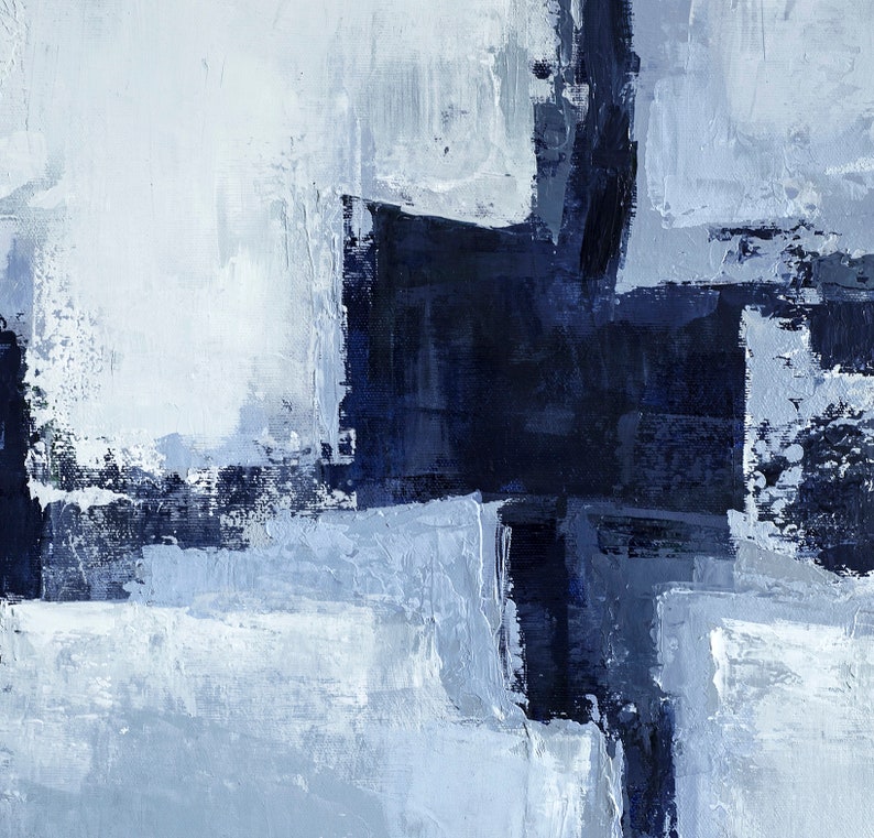 Blue Abstract Art Printable Art Set of 2 Prints Modern Art | Etsy