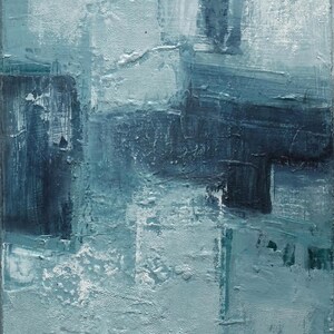 Set of 3 Abstracts, Teal Abstract, Original Painting, Wall Art, Modern ...