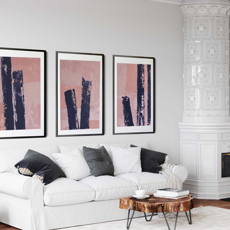 Pink Blue Wall Art - Etsy Australia