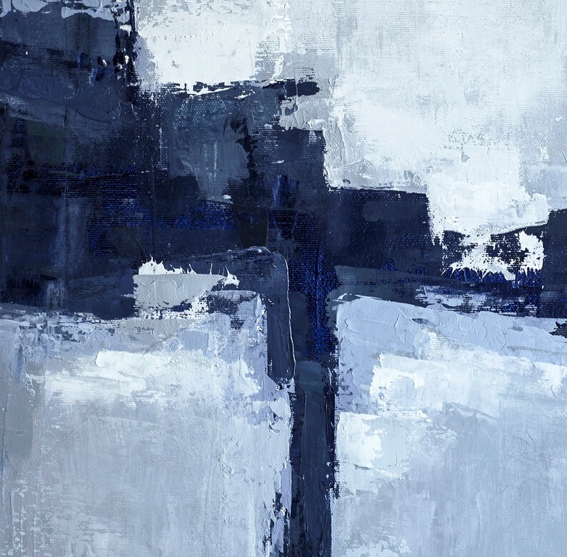 Blue Abstract Art Printable Art Set of 2 Prints Modern Art | Etsy