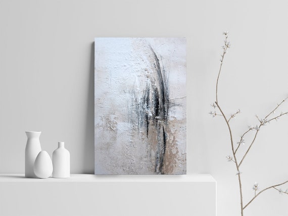 Abstract Painting Canvas Art White Painting Small | Etsy