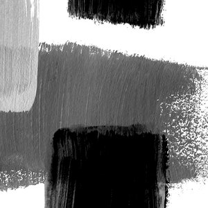 Black White Geometric Abstract Painting, Minimalist Art, Set of 2 Black ...