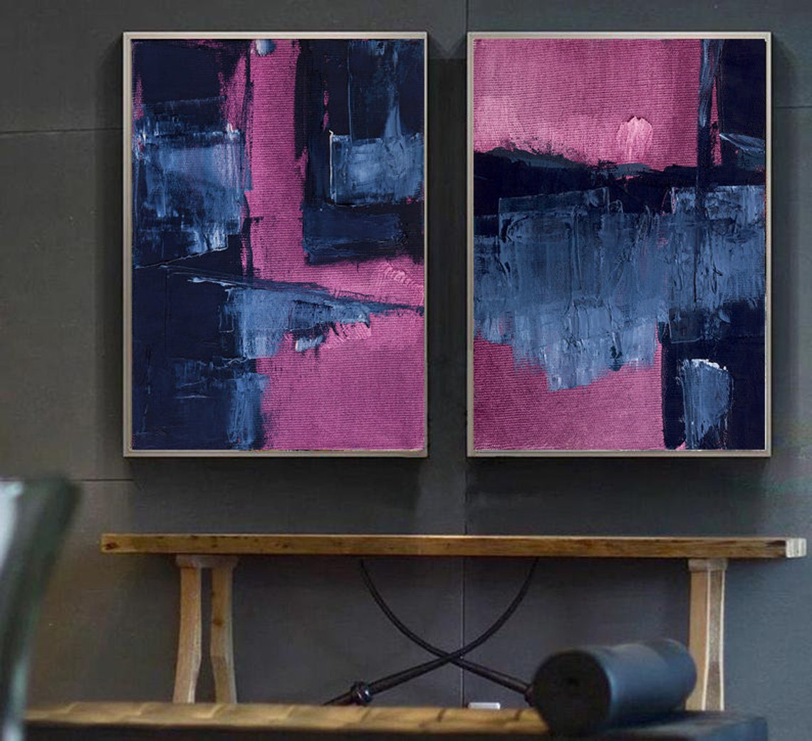 Abstract Art Print Set Printable Art Minimalist Coastal | Etsy