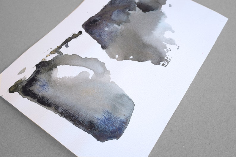 Original Painting Original Ink Blue Painting on Paper - Etsy