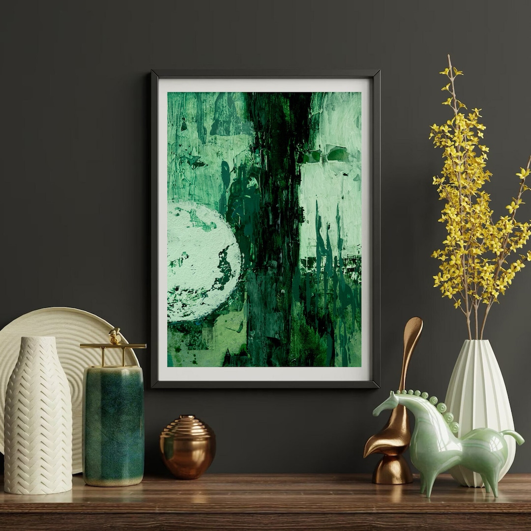 Green Large Artwork, Abstract Art, Green Wall Art, Minimalist Wall Art ...