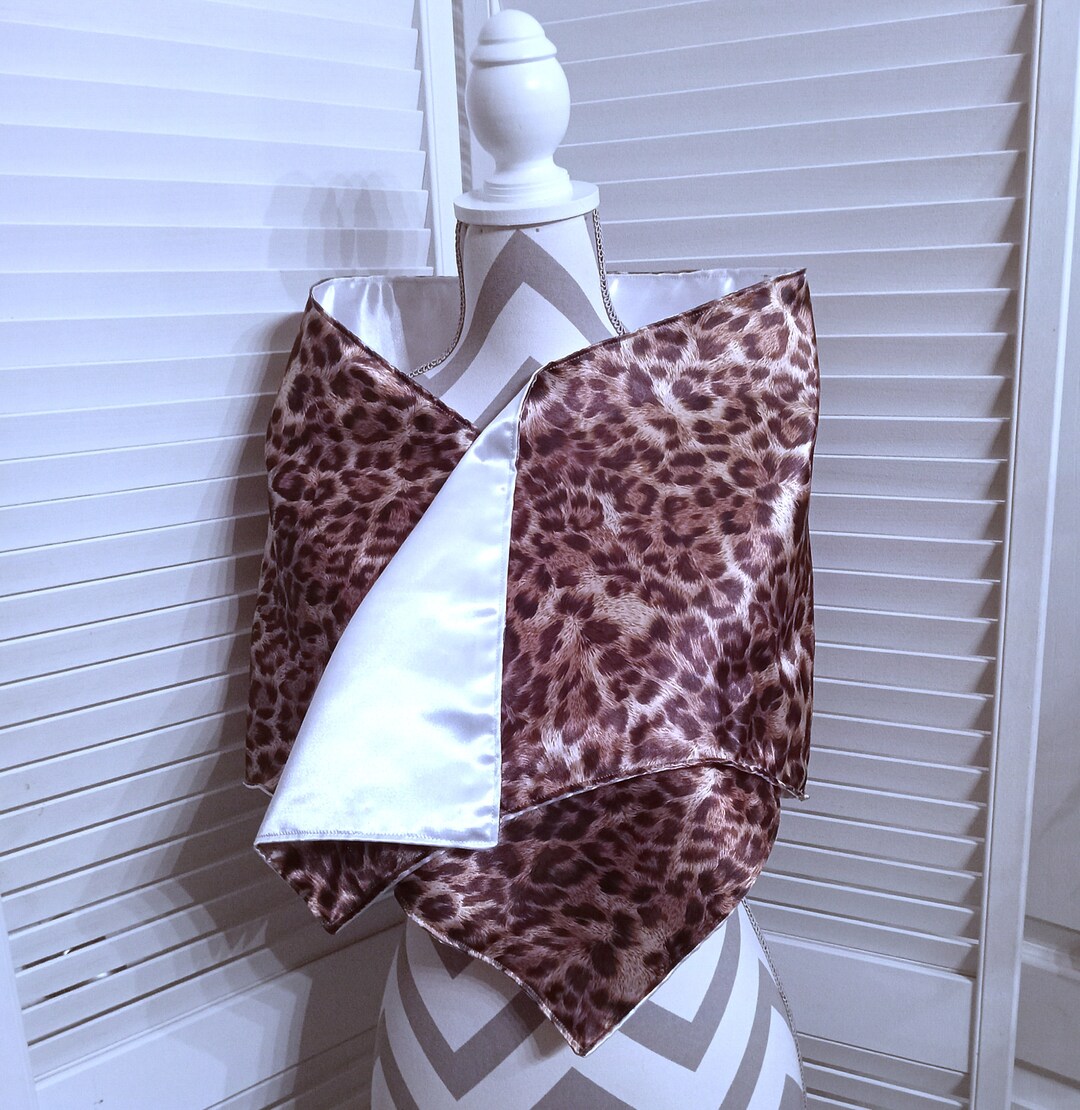 Satin Wrap, Animal Print Shawl, Charmeuse Satin Shawl, Satin Stole ...