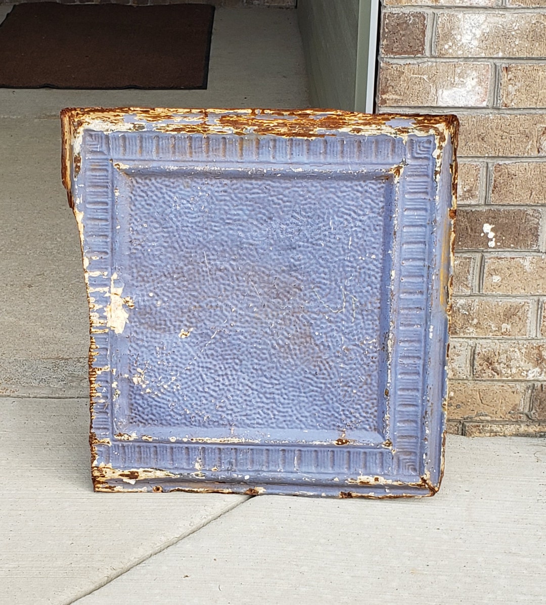 Antique Vintage Blue Ceiling Tin Tile Square With Raised Design for ...