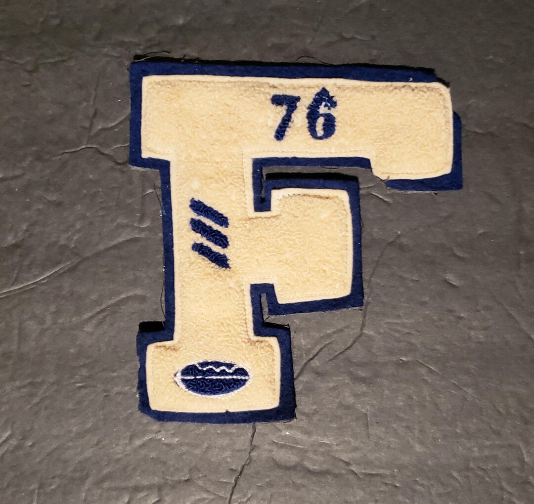 Vintage Retro 1970s High School Letterman Award Patch, 1976 Letterman F ...