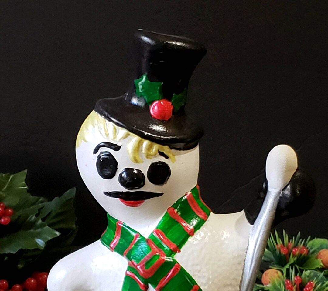 Vintage Snowman With a Mustache, Blonde Hair & Lots of Attitude ...