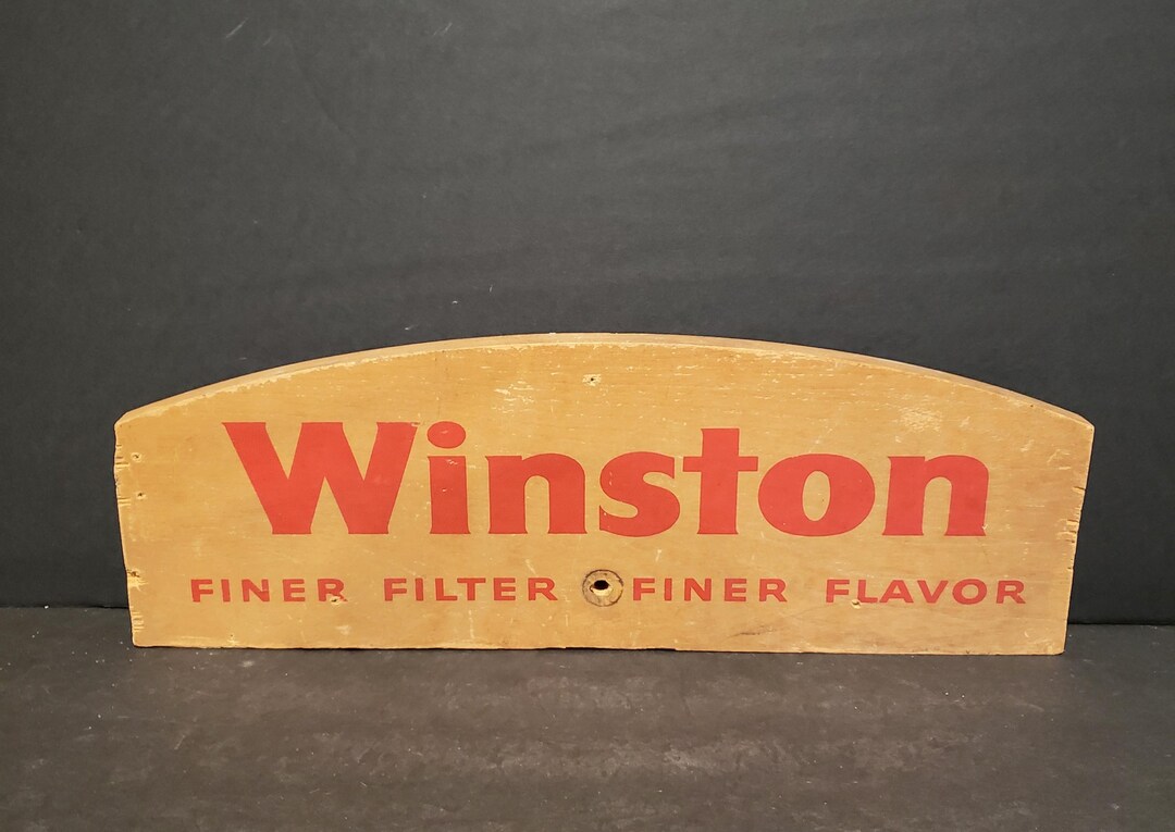 Vintage Winston Cigarettes Old Wood Advertising W/ Red Lettering Rare ...