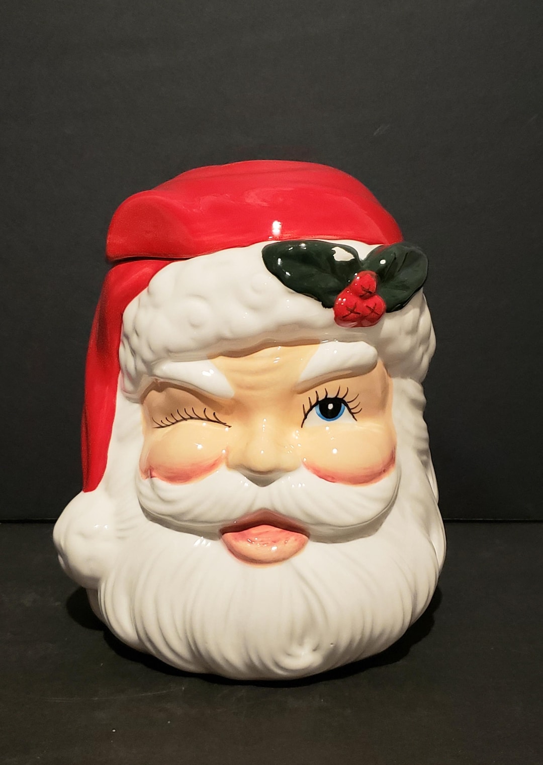 Vintage Retro Style Large Classic Winking Santa Claus Christmas Cookie ...
