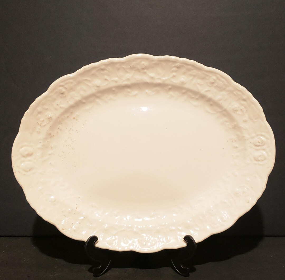 Vintage Rose Point by Steubenville Oval Serving Platter, Staining and ...