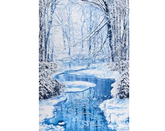 Winter Scene Fabric | Etsy UK