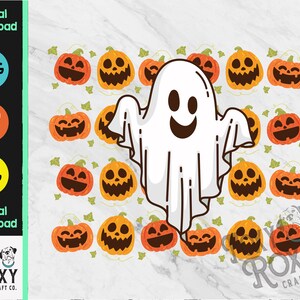 Ghosts and Pumpkins Cute PNG Halloween PNG Jpeg Printable Sub DTG ...