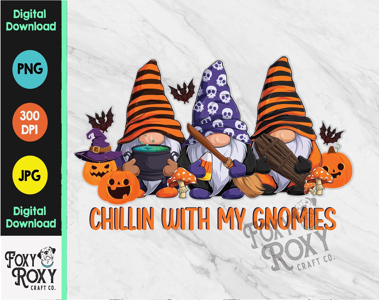Cute Halloween Gnomes Chilling With My Gnomies PNG Jpeg - Etsy