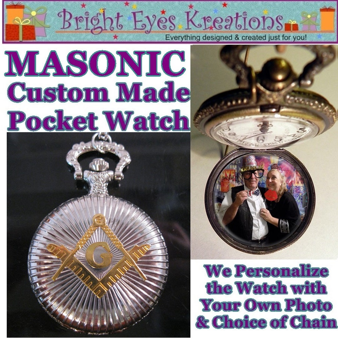 Custom MASONS MASONIC Pocket Watch With or Without Your Personalized ...