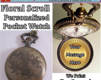 Pocket Watch With Personalized Message & Choice Chain Gifts - Etsy