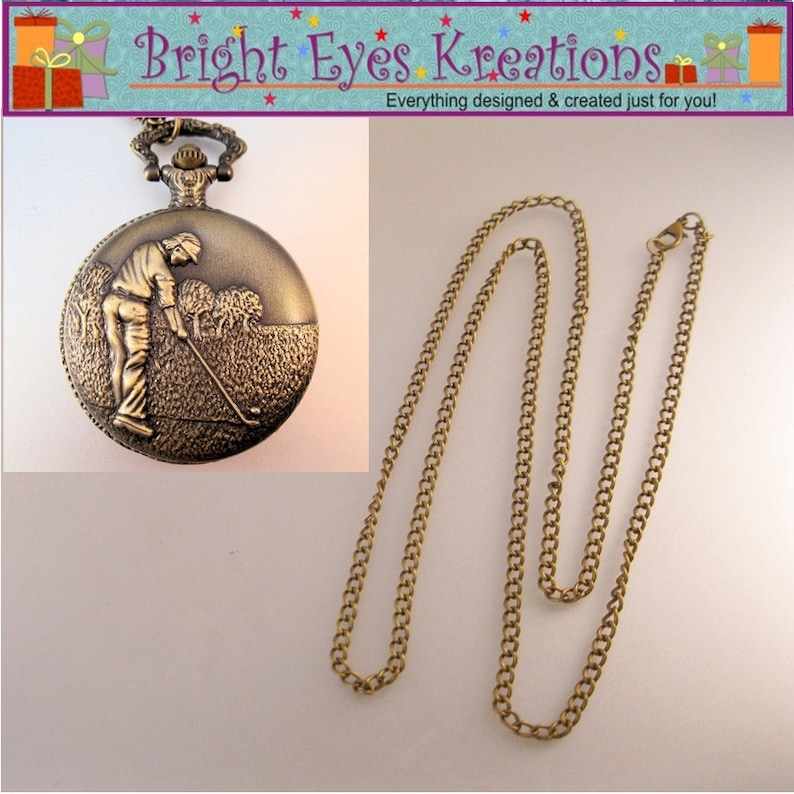 Custom Made Golf Golfing Pocket Watch With Your Personal Message ...