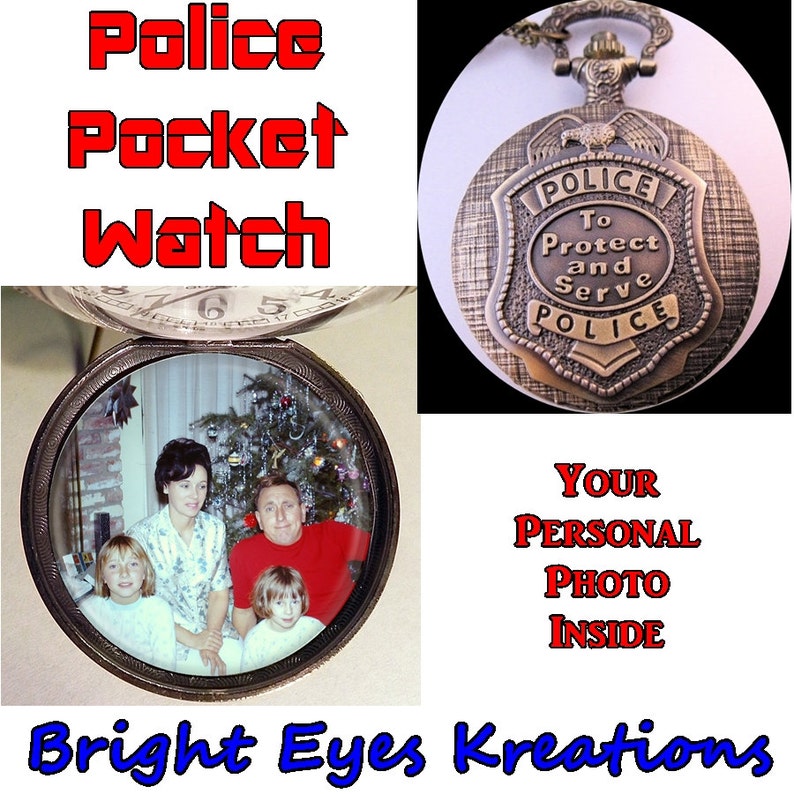 Your Own Photo Police Policeman Pocket Watch Personalized - Etsy
