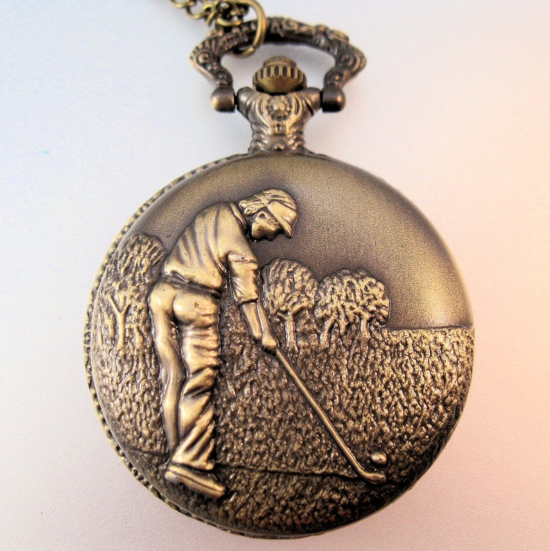 Custom Made Golf Golfing Pocket Watch With Your Personal Message ...