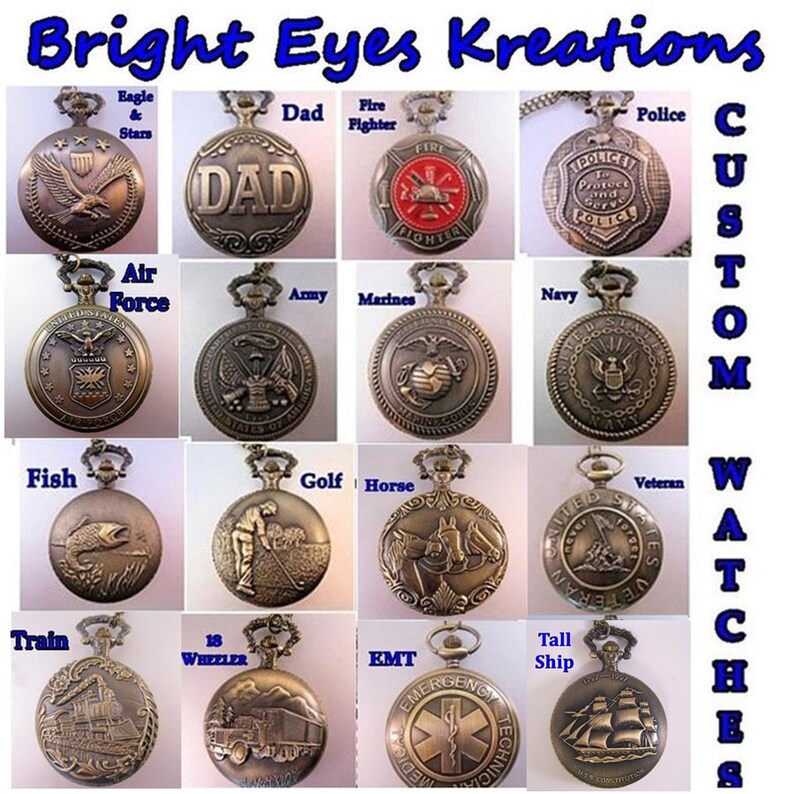 ANNIVERSARY Pocket Watch W/your Personalized Photo & Your Choice of ...