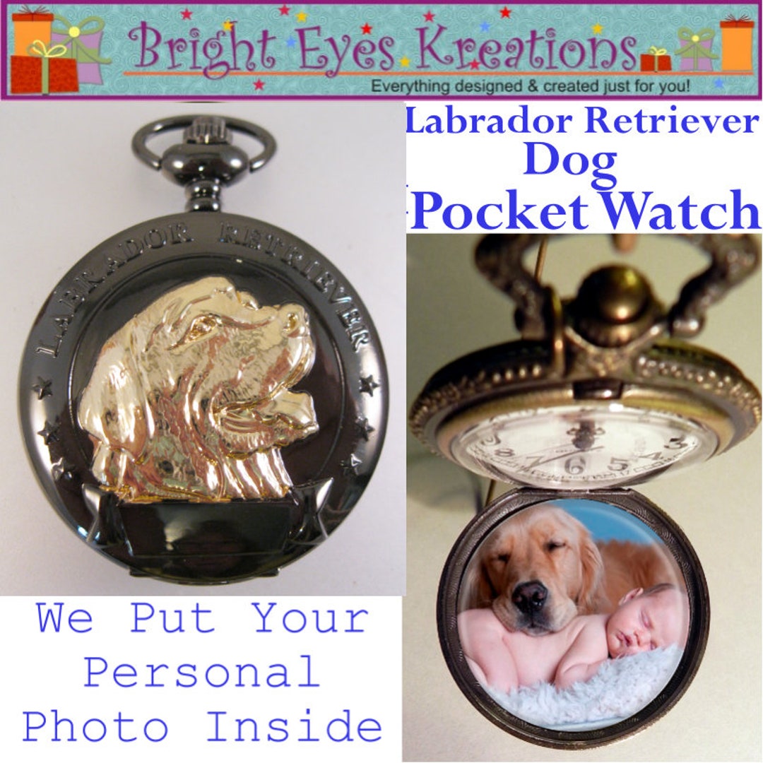 Vintage Style LABRADOR RETRIEVER Dog Pocket Watch W/your Personalized ...