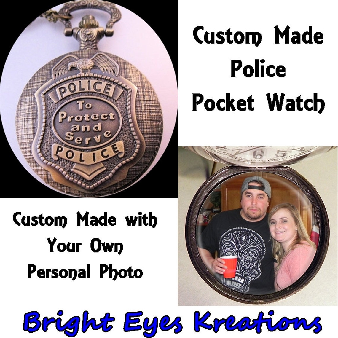 Custom Made Police Policeman Pocket Watch With Your Photo | Etsy