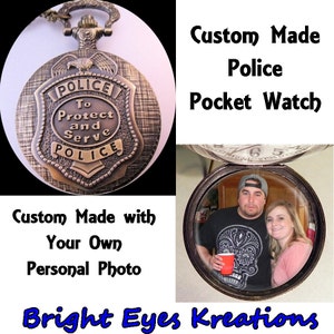 Custom Made Police Policeman Pocket Watch With Your Photo W/your Choice ...