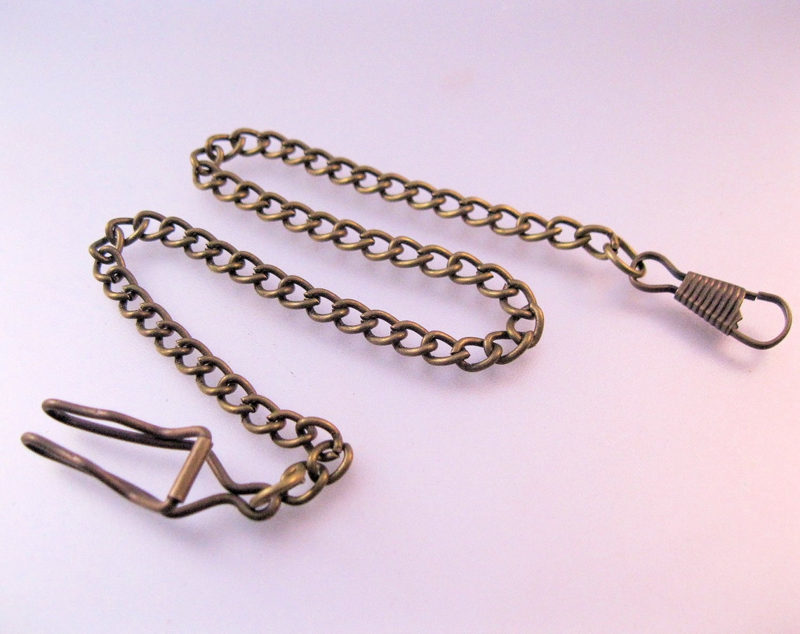 Vintage Style Pocket Watch Belt Chain Bronzed Metal 13.75" Gifts for ...