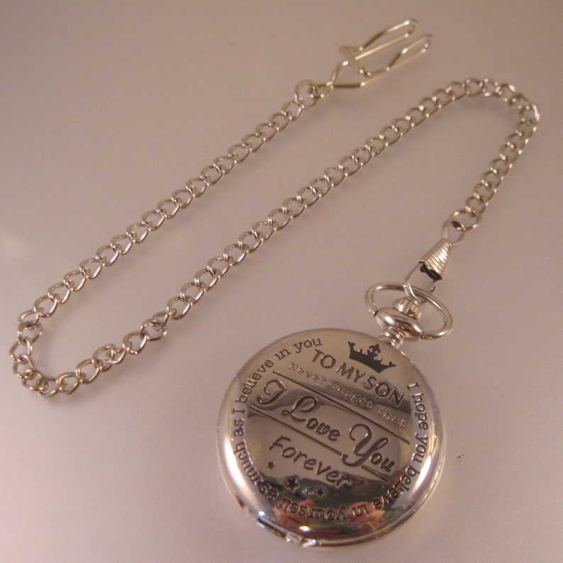 Vintage Style To My Son Customized Pocket Watch Silver Tone | Etsy