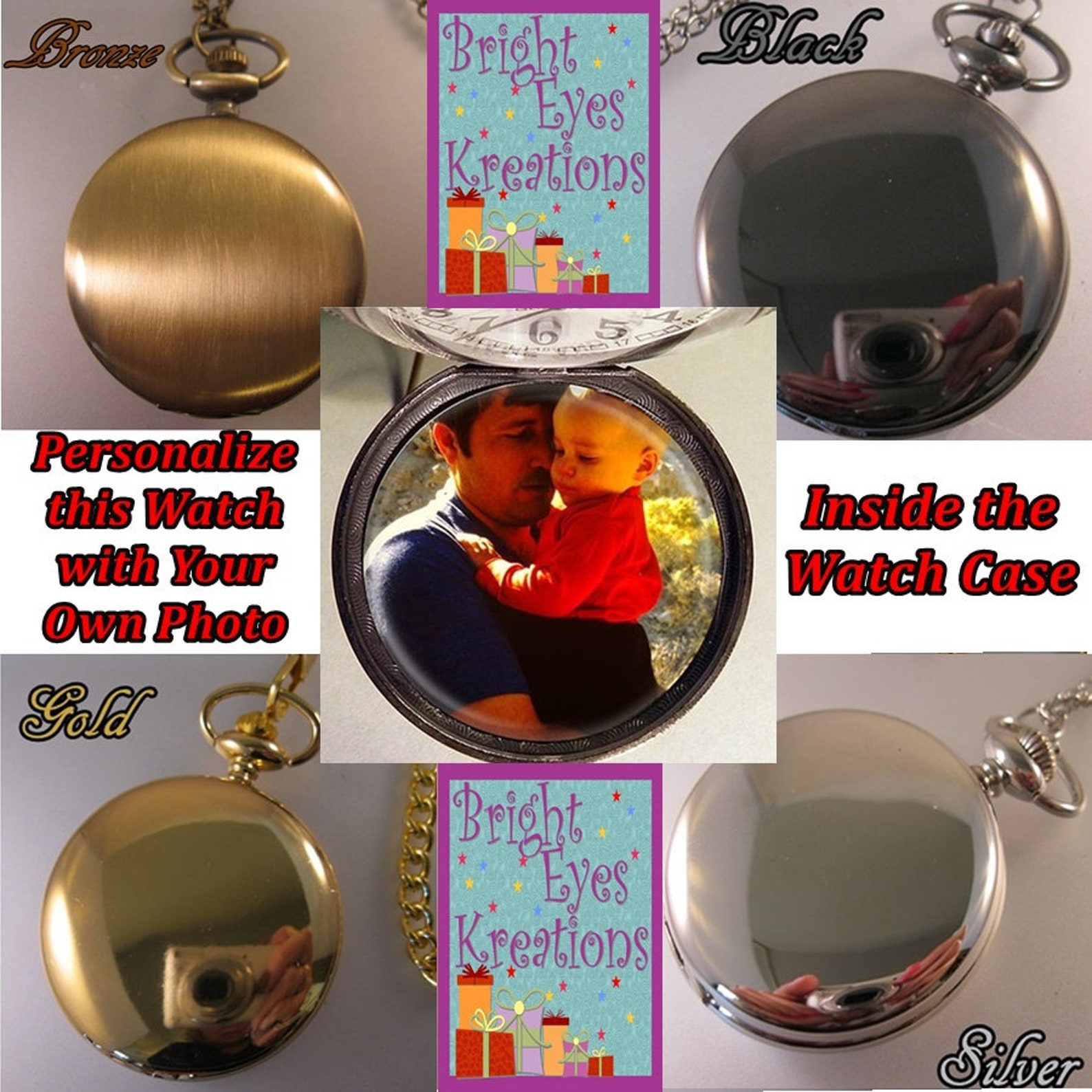 Personalized Photo Elegant Pocket Watch With Your Choice of - Etsy