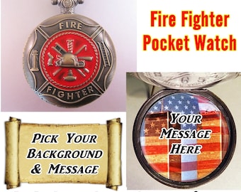 Fireman Pocket Watch - Etsy