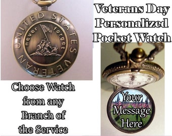 Personalized Pocket Watch With Your Own Photo & Message Custom - Etsy