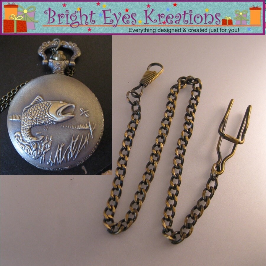 Custom Made Fishing Fish Fisherman Pocket Watch Personalized - Etsy