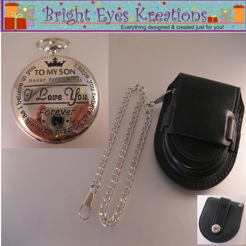 Vintage Style to My Son Customized Pocket Watch Silver Tone | Etsy