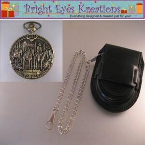 WESTERN COWBOY Pocket Watch Custom Made W/personalized Message W/choice ...