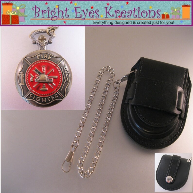 Red Fire Fighter Fireman Fire Dept Pocket Watch Personalized - Etsy