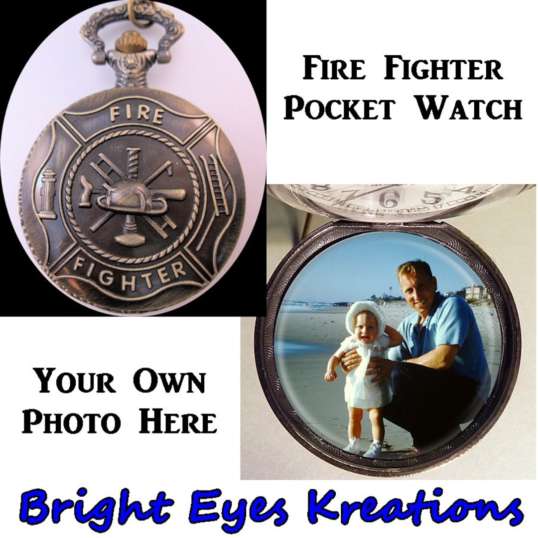 Personalized Fire Fighter Fireman Fire Dept. Pocket Watch With Your ...