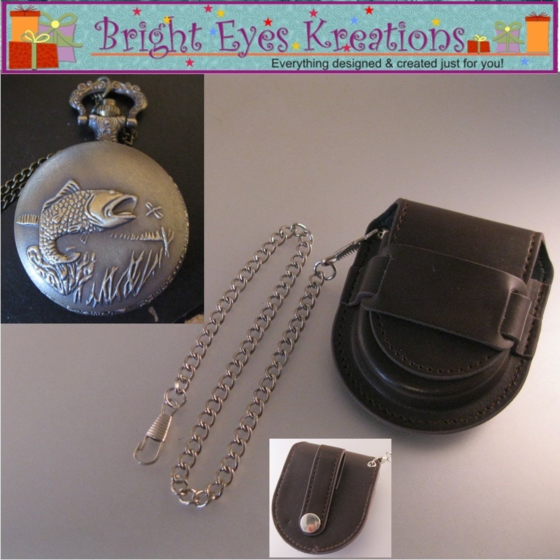Custom Made Fishing Fish Fisherman Pocket Watch Personalized - Etsy