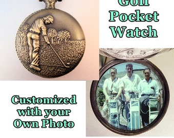 Personalized GOLF Golfer Pocket Watch With Photo & Message | Etsy