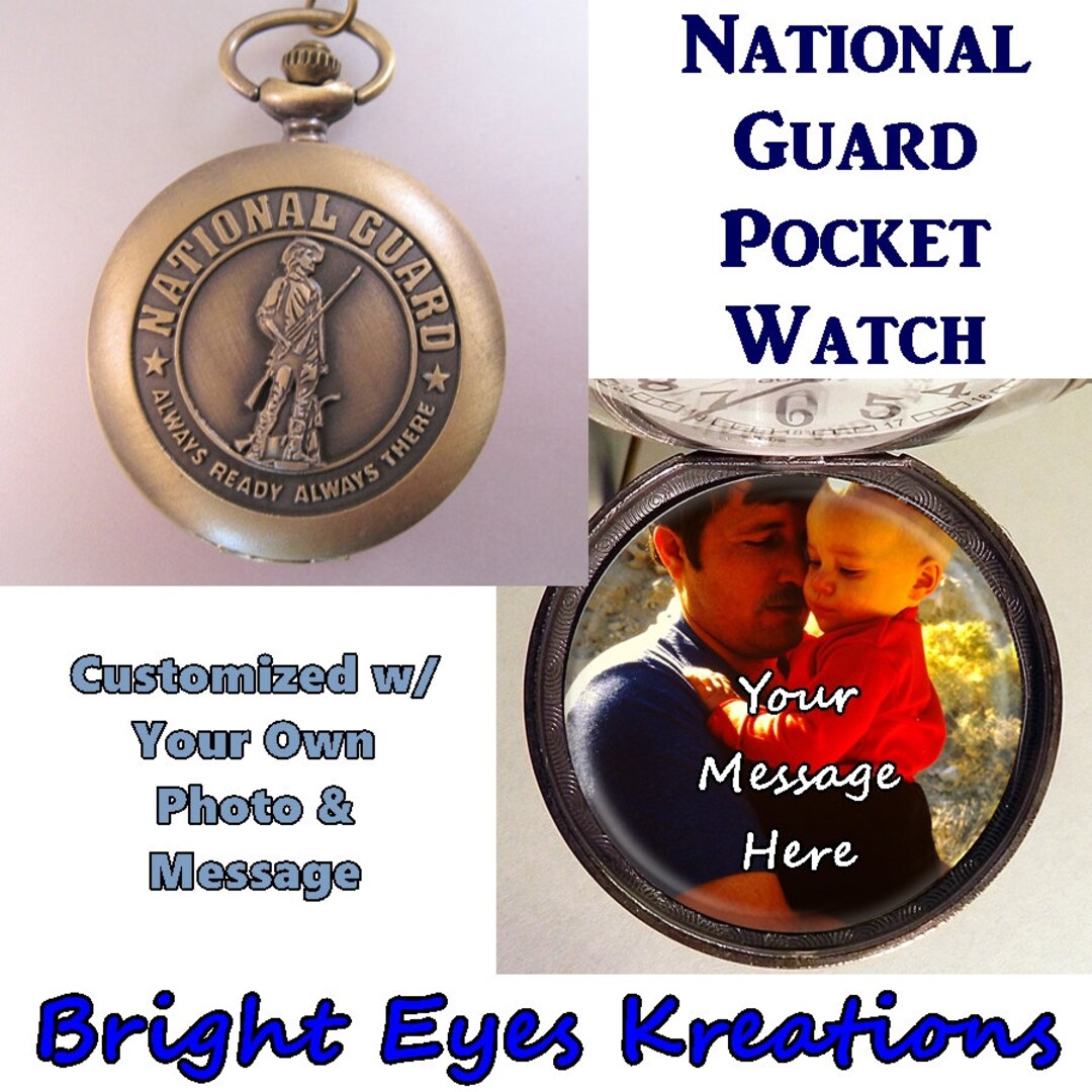 National Guard Pocket Watch Personalized W/photo & Message Gifts for ...